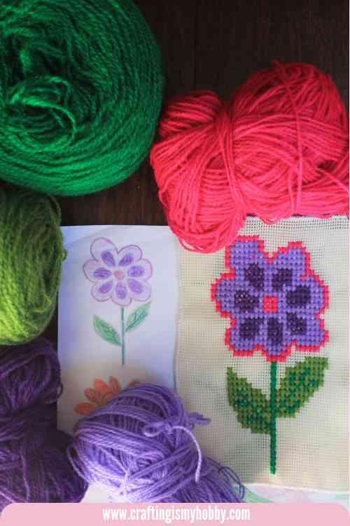 SIMPLE PURPLE FLOWER CROSS STITCH - Crafting is My Hobby
