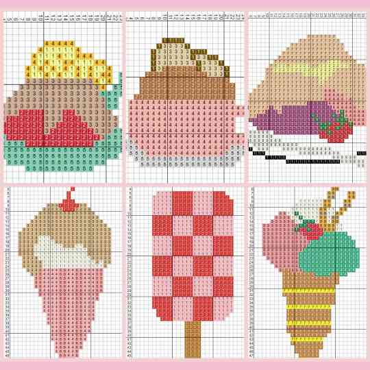 CROSS STITCH PATTERNS ICE CREAM - Crafting is My Hobby