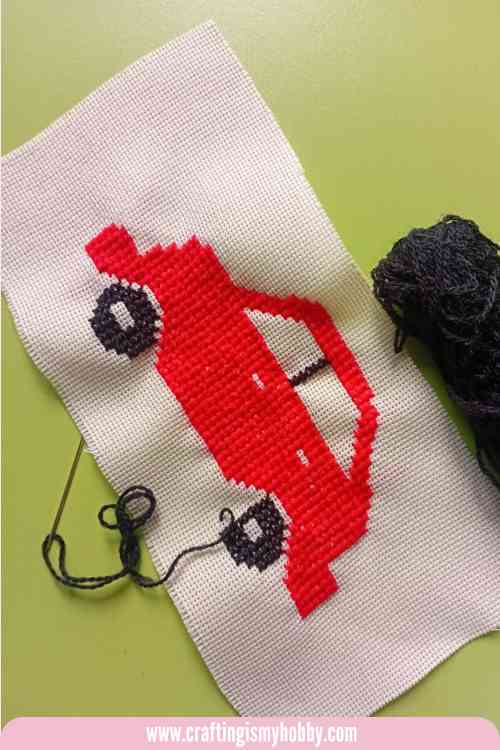 CAR CROSS STITCH ART PROJECT WITH CHILDREN - Crafting is My Hobby