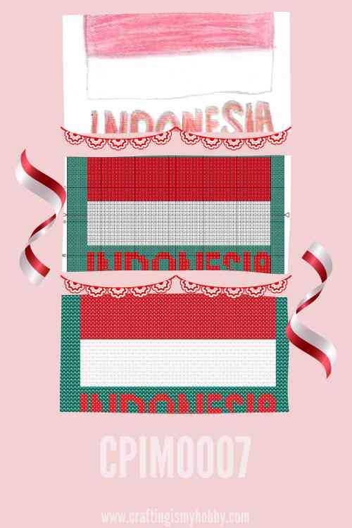 Indonesia Independence Cross Stitch Pattern 1 - Crafting is My Hobby